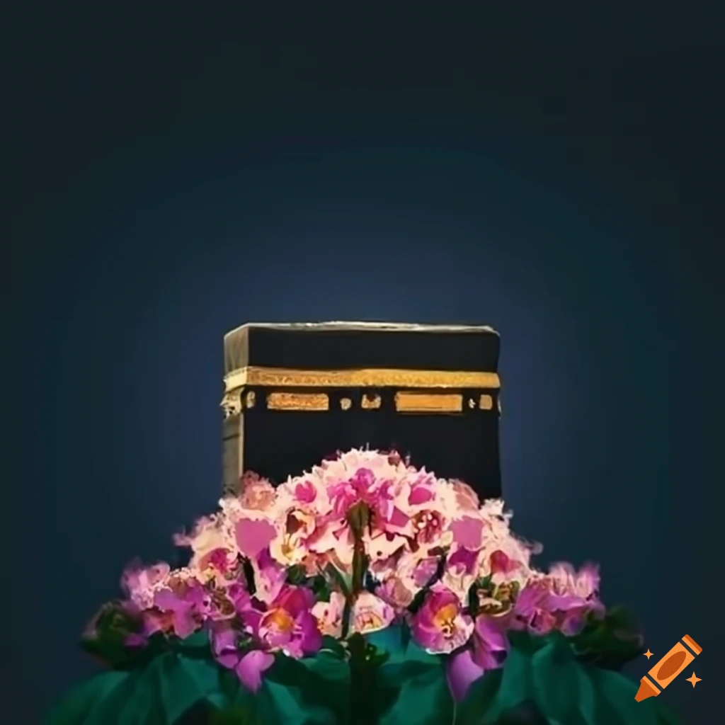 Kaaba with flowers on Craiyon