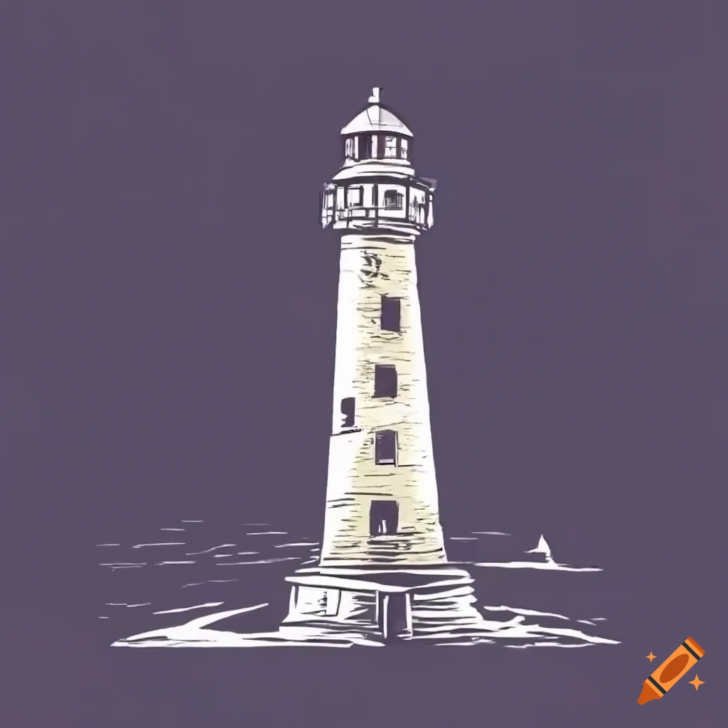 KMS Lighthouse captioned with logo background on Craiyon