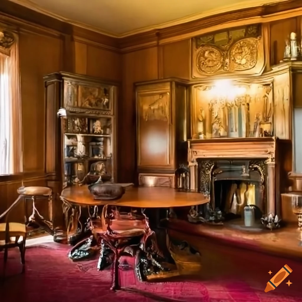 Mansion living room in 1900 on Craiyon