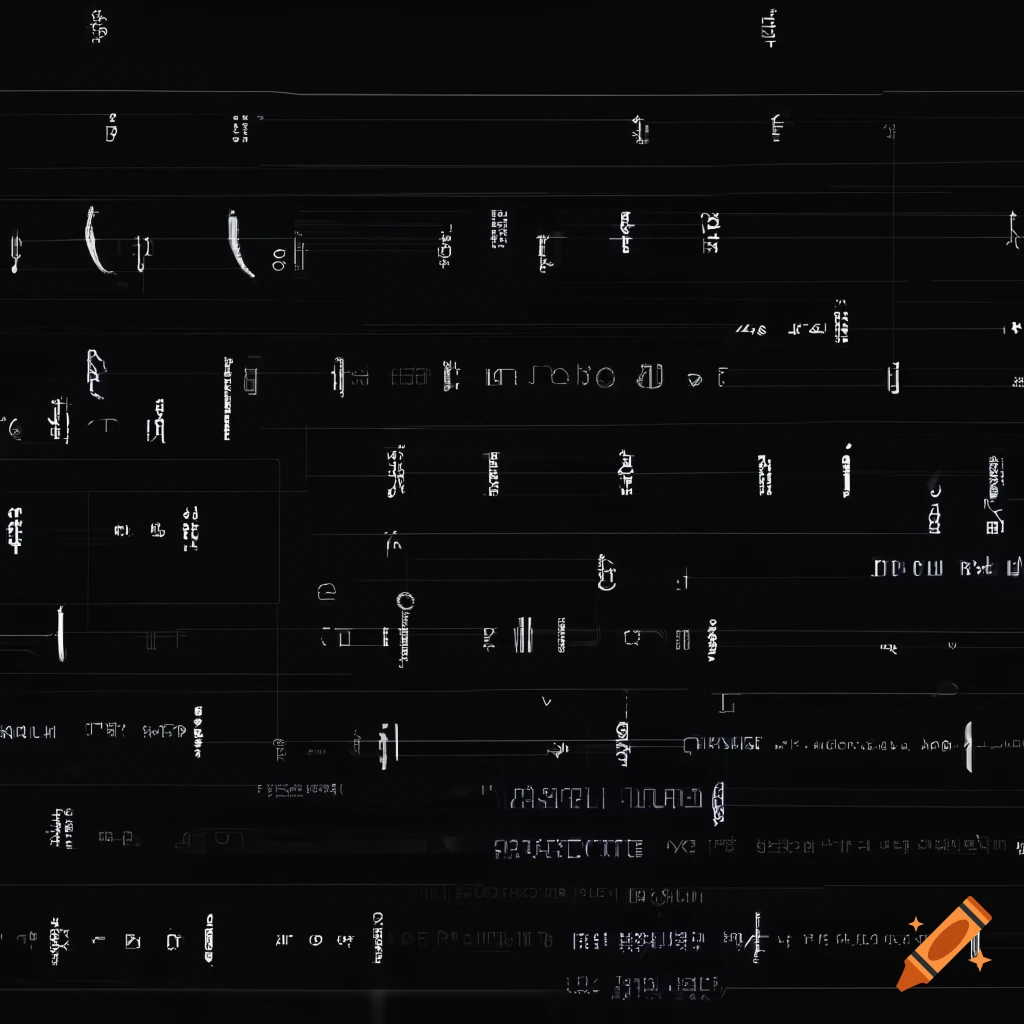 Large organic symbols of computer code on a dark background, Sharp ...