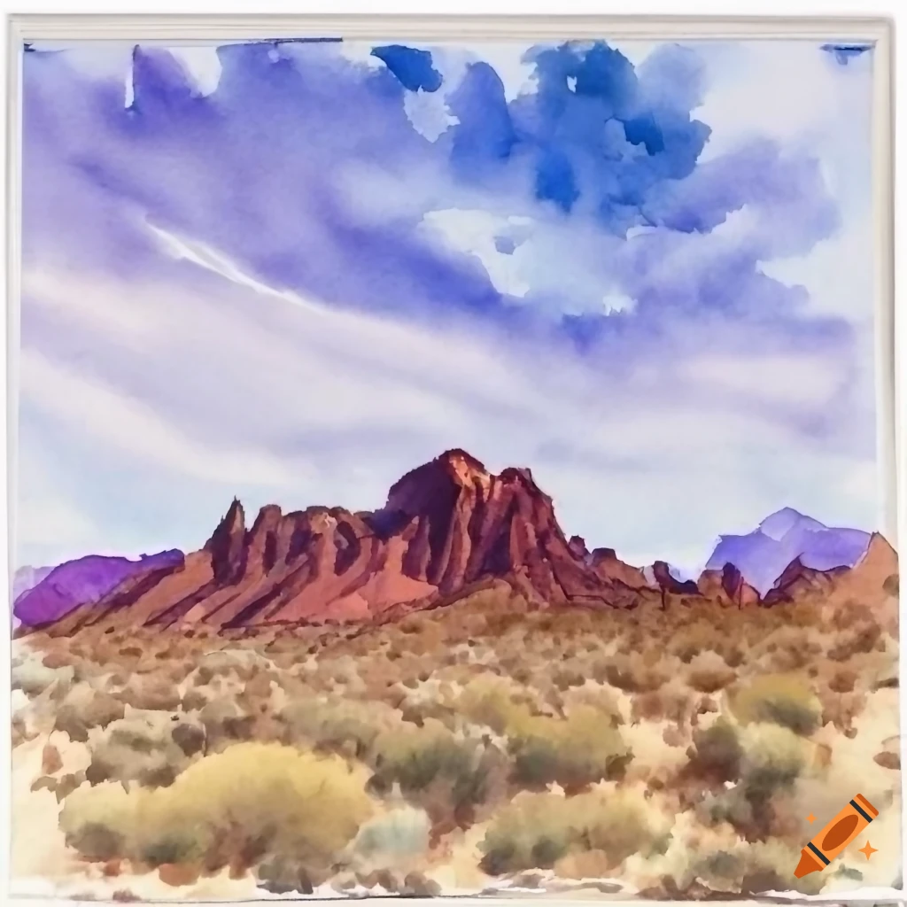 Arizona desert, watercolor on Craiyon
