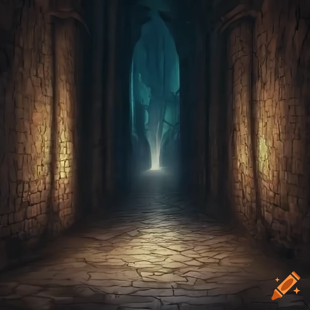 Fantasy underground tunnel crossroad on Craiyon