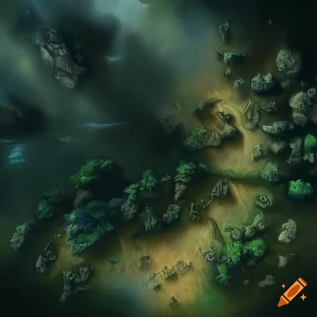 Highlighting key locations and landmarks fantasy map from above map ...