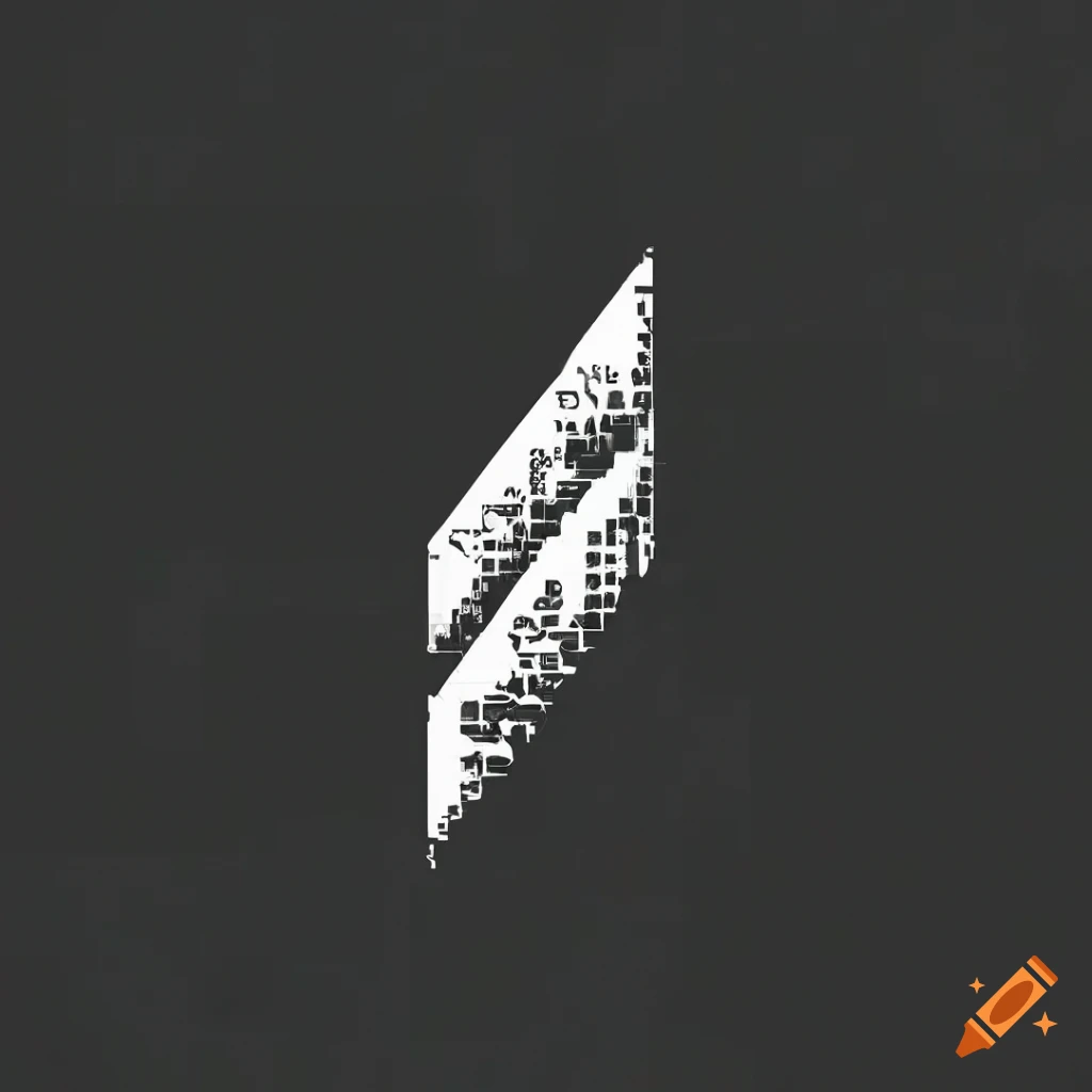 White bar-code-like symbols of computer code on a black background ...