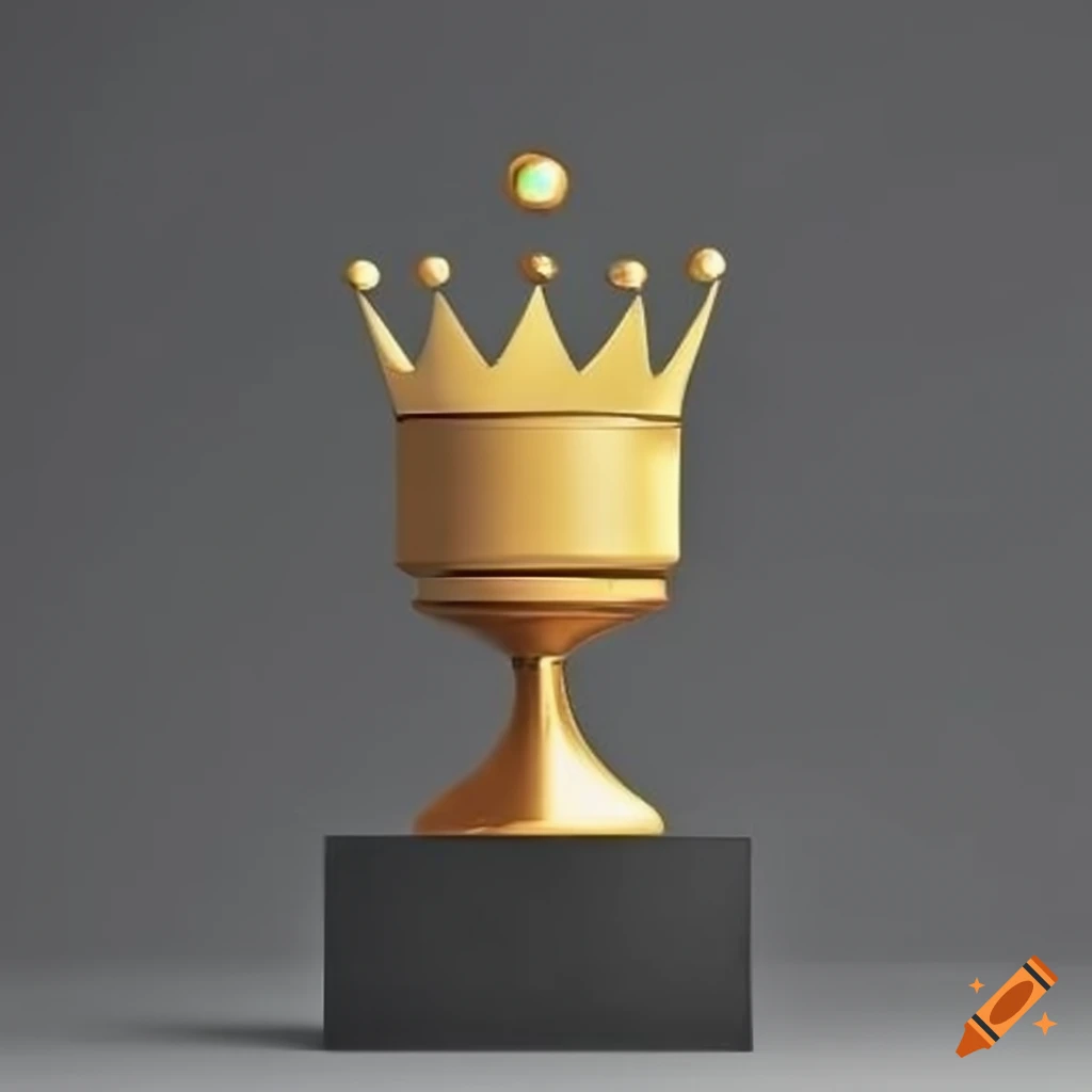 Minimalist trophy with crown on top on Craiyon