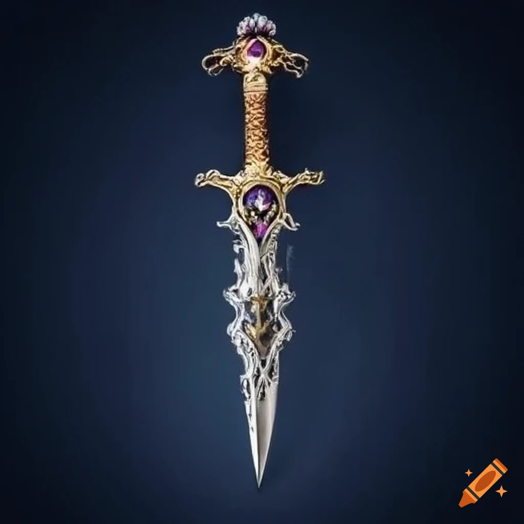 A magical ornate dagger made of crystal. You can see the cosmos inside ...