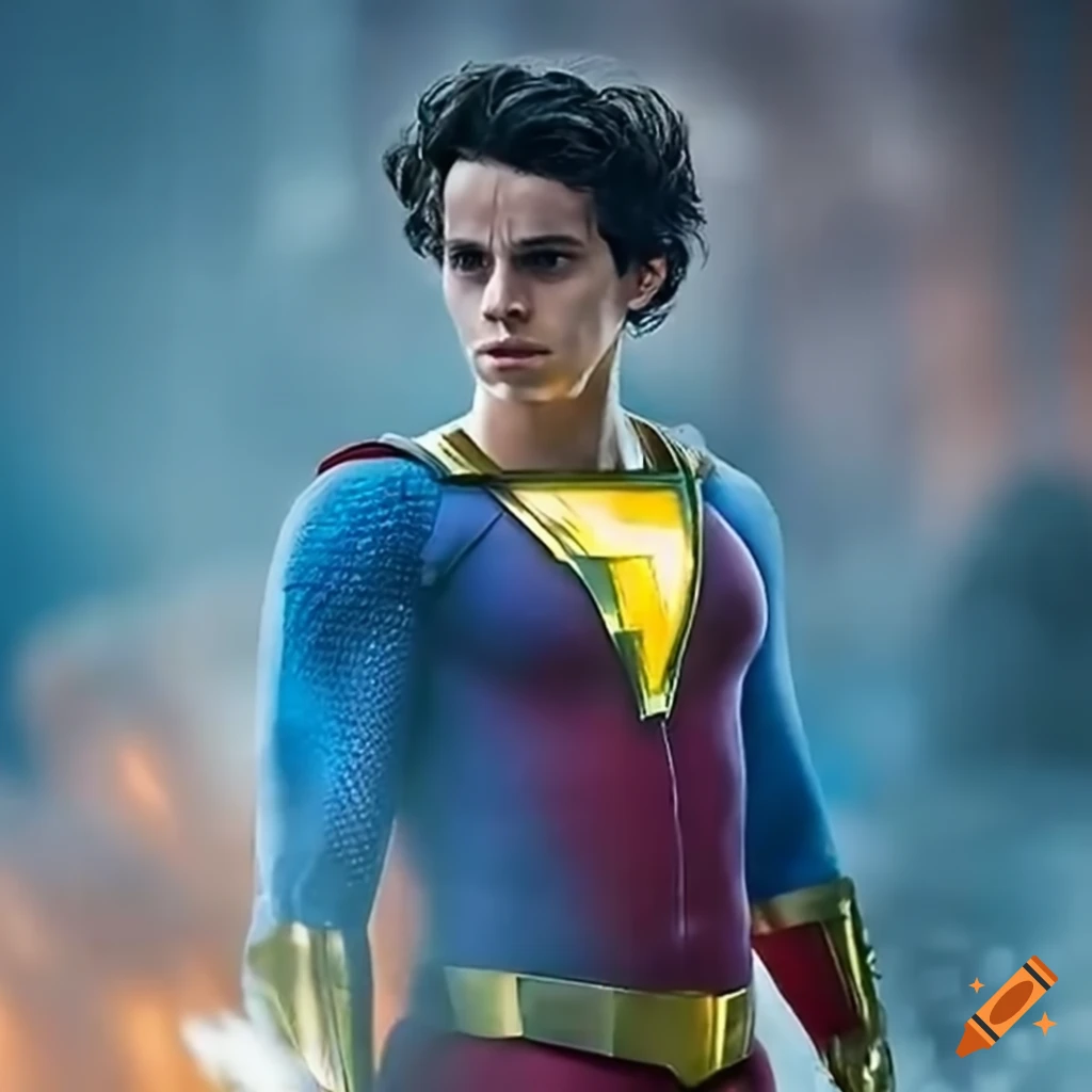 Actor jack dylan grazer as superhero freddie freeman in shazam, blue ...