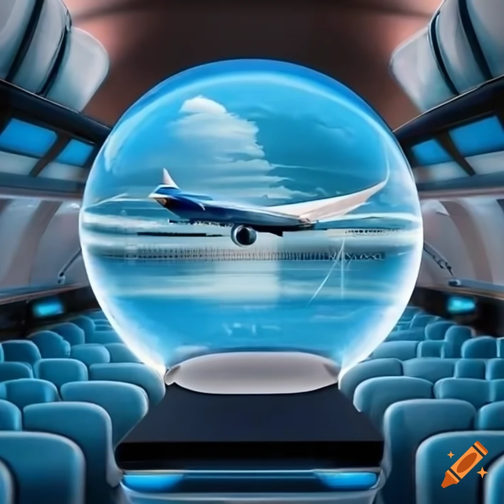 Crystal ball with a klm airplane inside on Craiyon