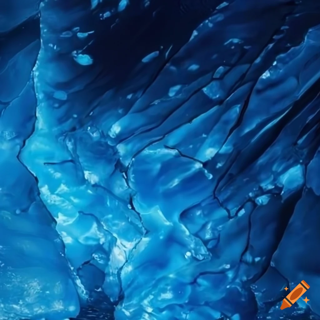 Texture of glowing blue glacier ice on Craiyon