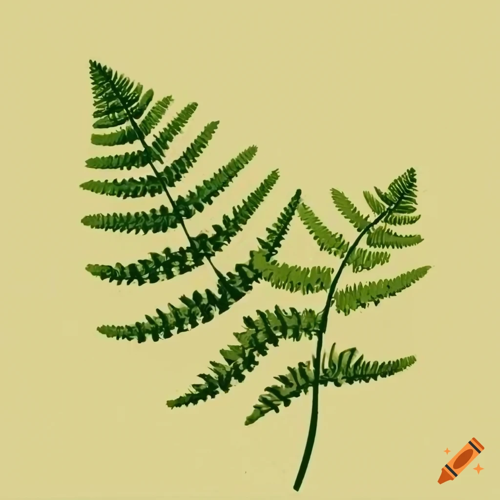 Ferns, woodcut style