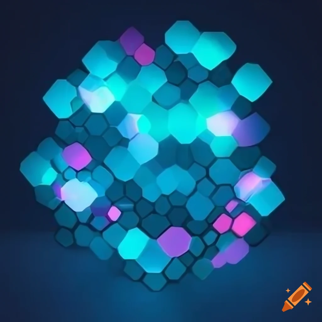 Subtle muted bokeh vaporwave hexagonal hexagon hexgrid