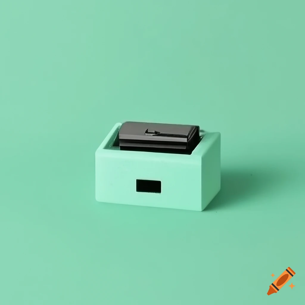 Tiny minimalist mint isometric typewriter printer with lily of the ...