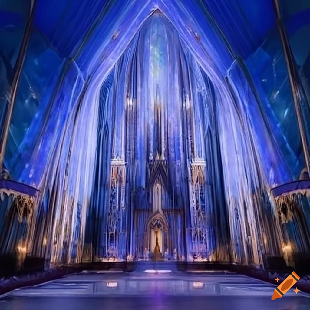 A breathtaking crystal cathedral shining in ethereal beauty on Craiyon