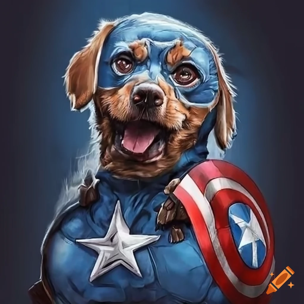Captain america dog on Craiyon
