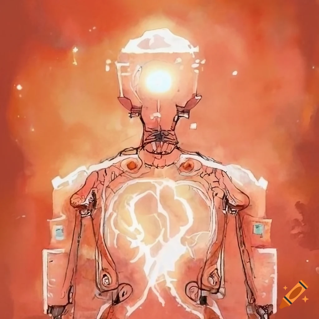 Inspired by Cyberpunk Sci-fi manga robot. Resembles a sacred heart ...