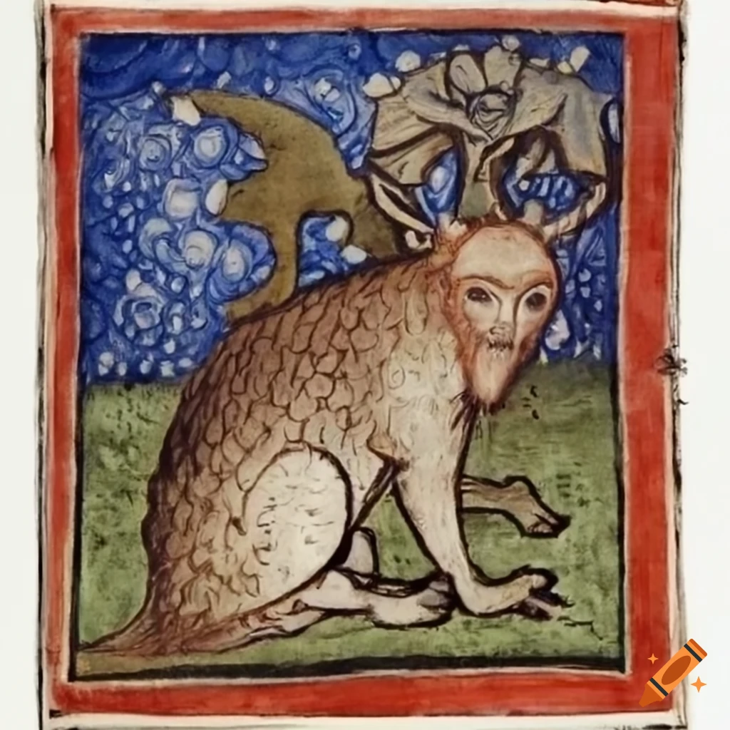 Medieval bestiary page skinwalker on Craiyon