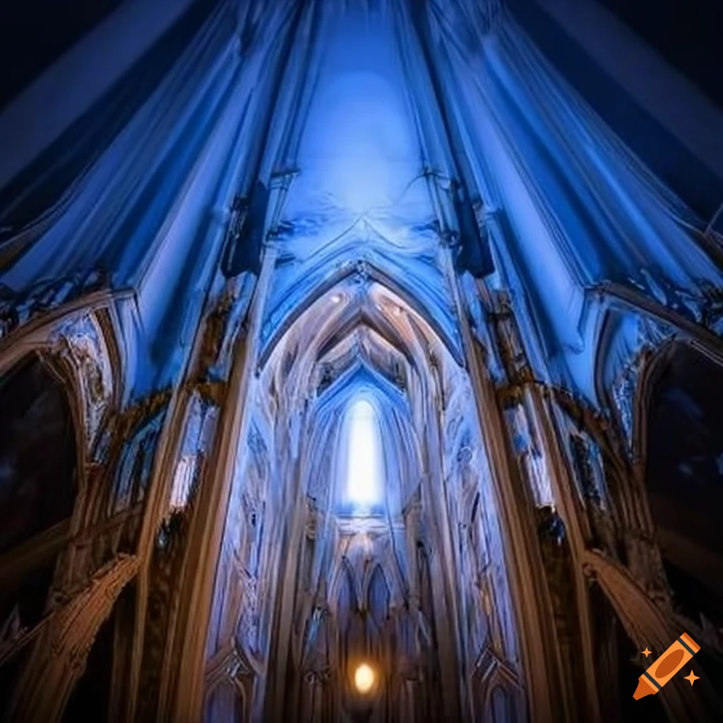 A breathtaking crystal cathedral shining in ethereal beauty on Craiyon