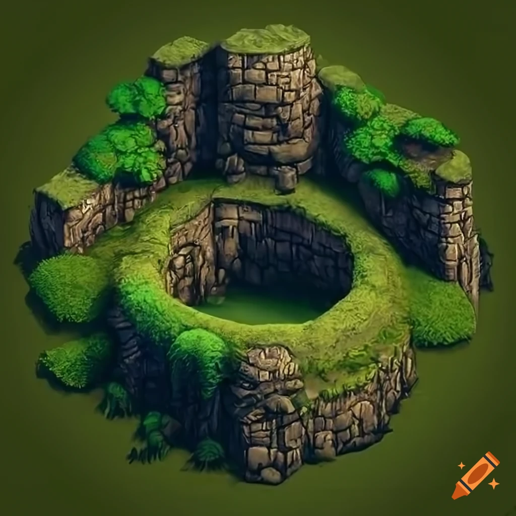 In the background between formation from above fantasy RPG game forest ...
