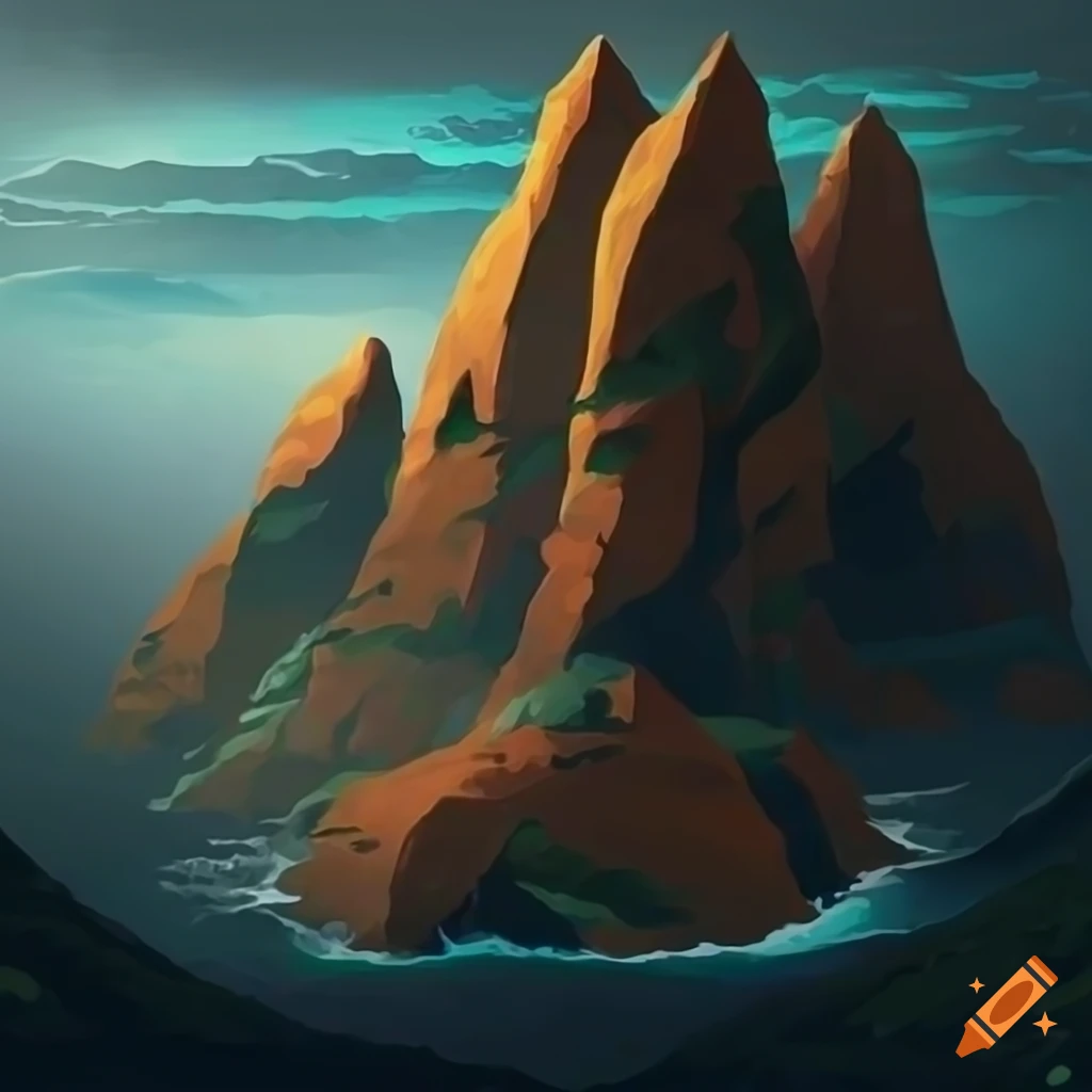 Isometric sandstone world map down birdseye view A Masterful Oil ...