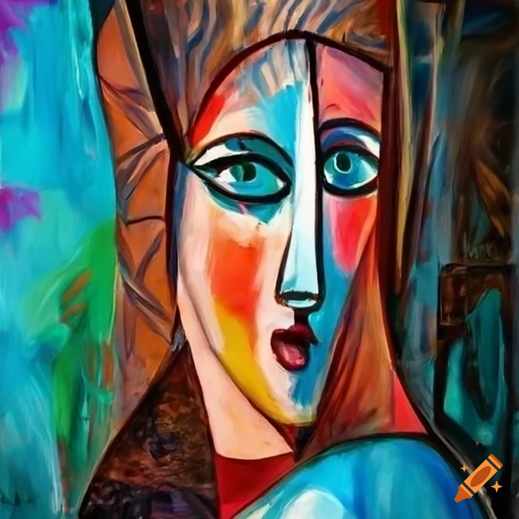 Abstract portrait of a woman inspired by picasso's unique style