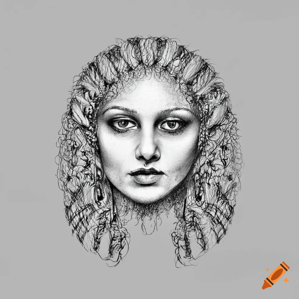 Rostro vectorizado de mujer alegre en tonos monocromáticos (blancos ...