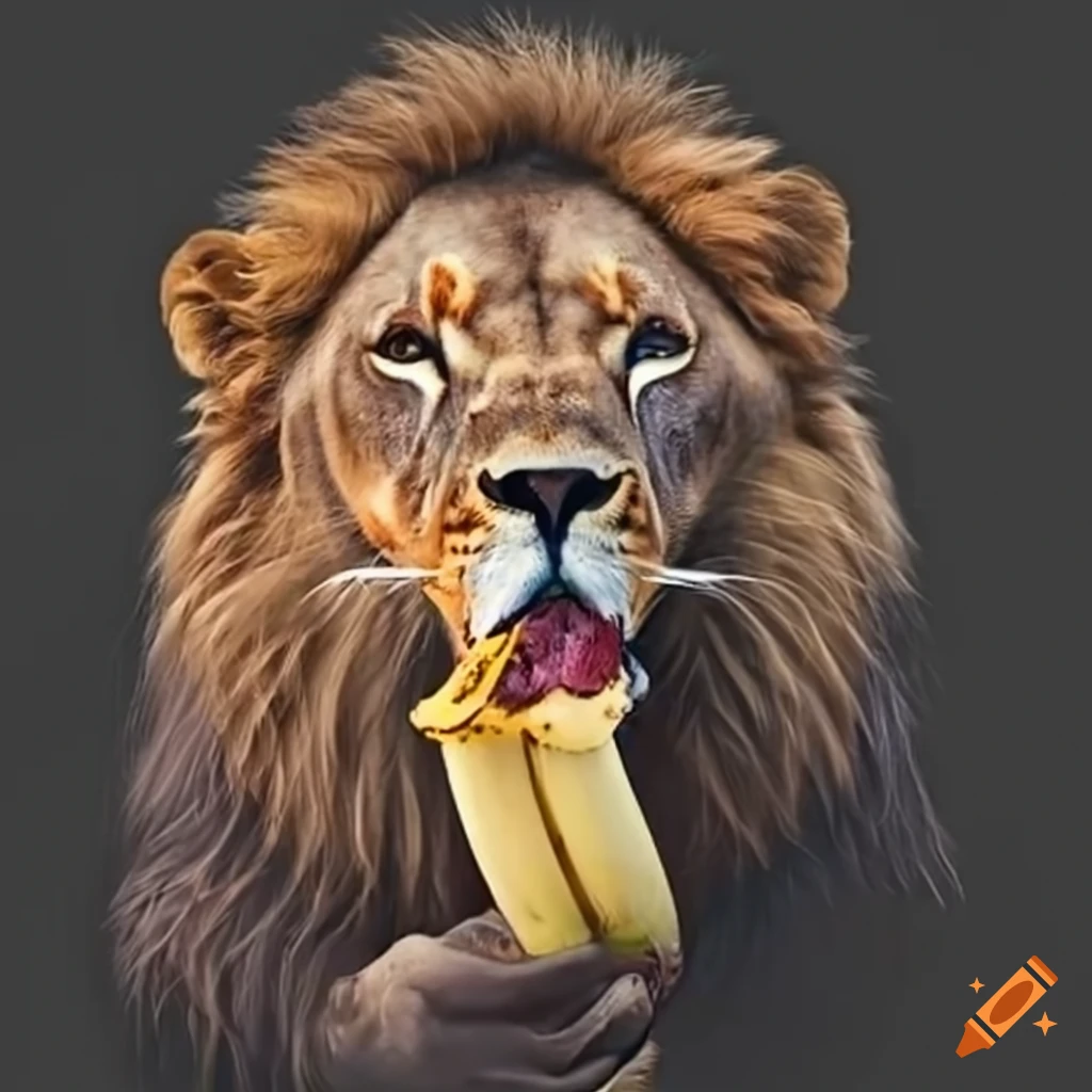Asiatic Lion Eating