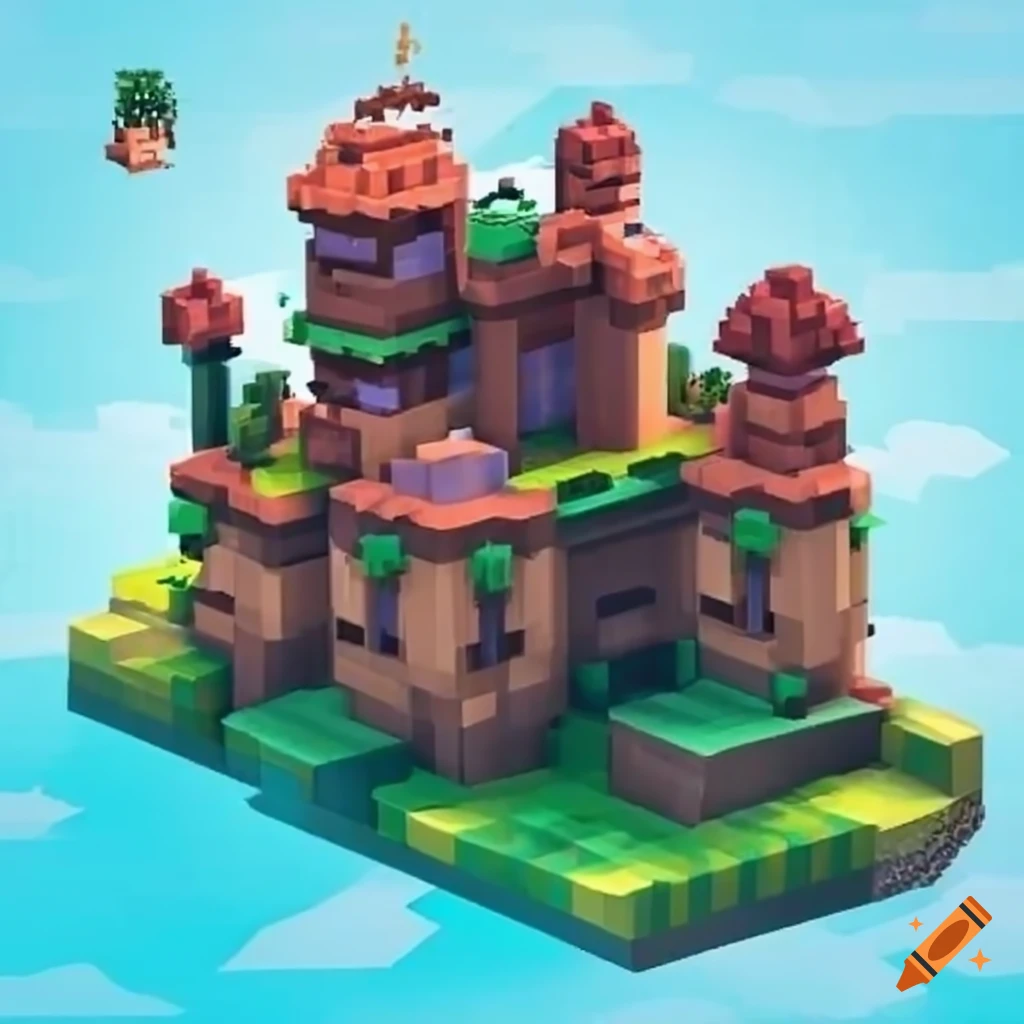 Skyblock builds on Craiyon