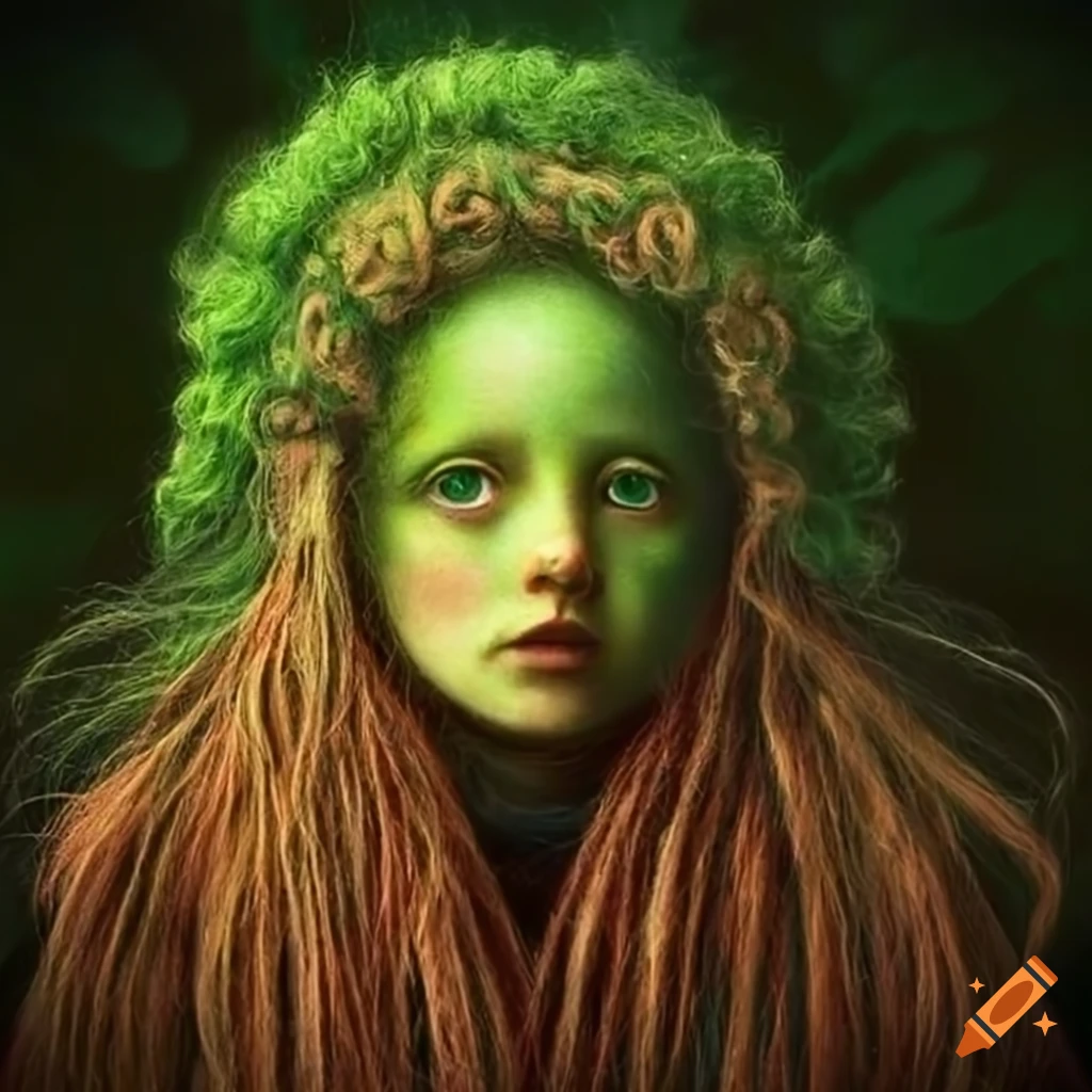 Green children of woolpit, folklore on Craiyon