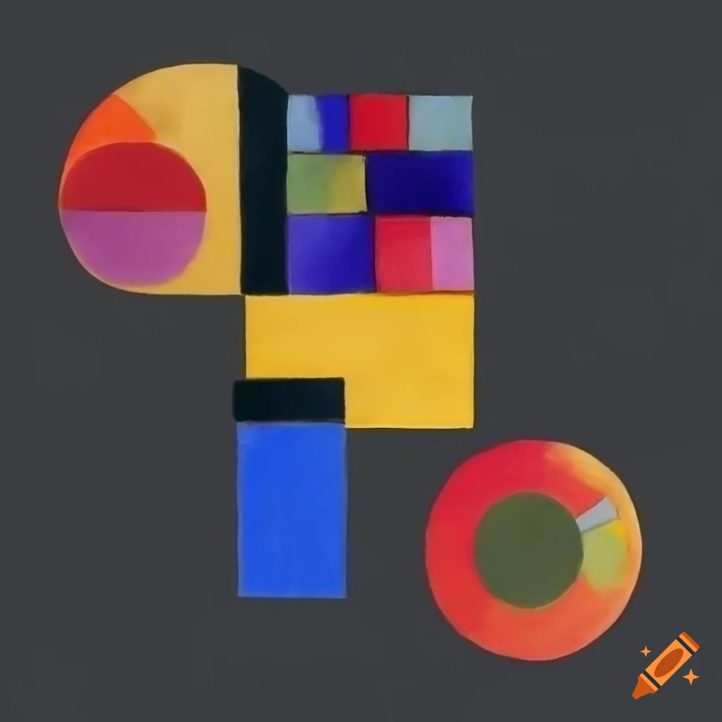 Suprematism in the style of kandinsky, circles and rectangles