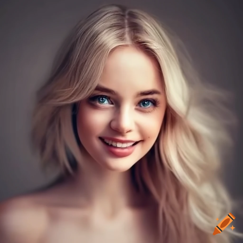 Attractive Blonde Hair Girl Smiling On Craiyon 0701