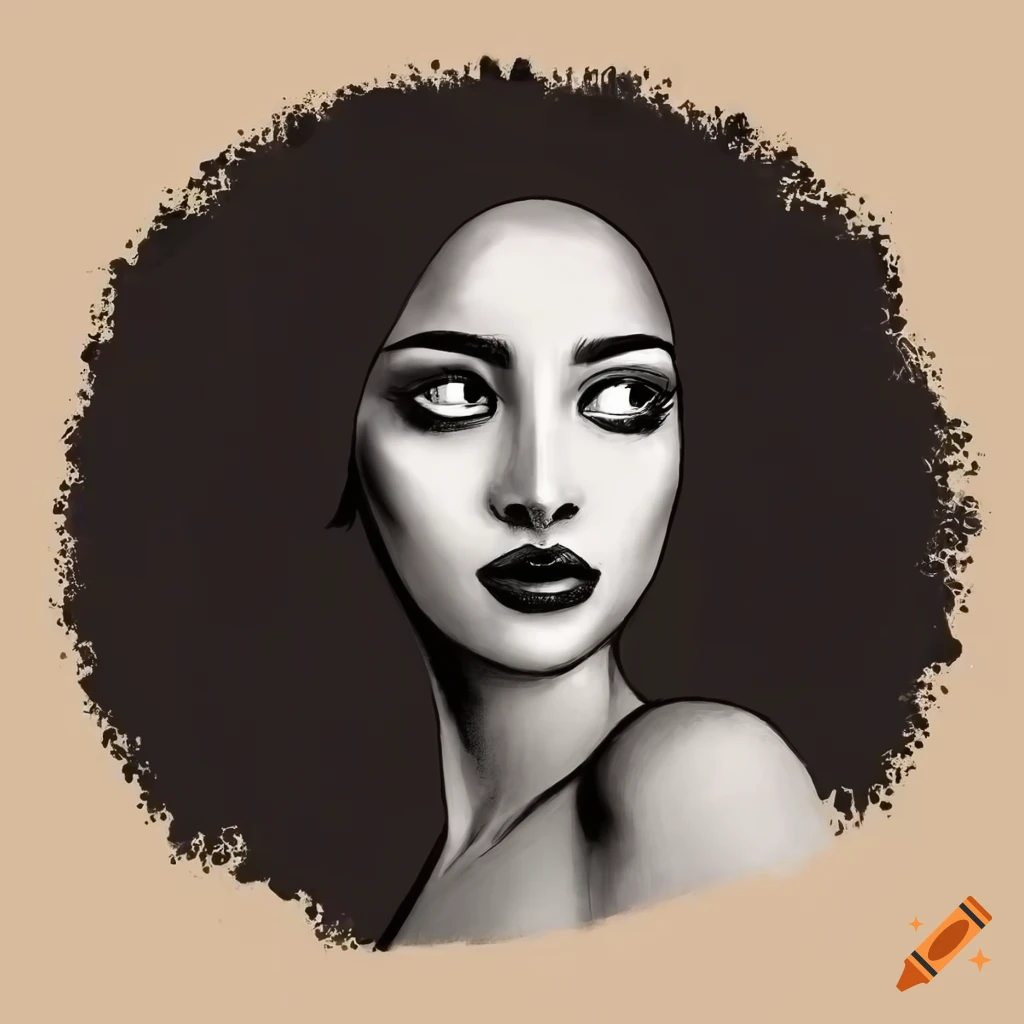 Rostro de mujer cubana en tonos monocromáticos (monocromáticos = tonos blancos, negros, grises ...