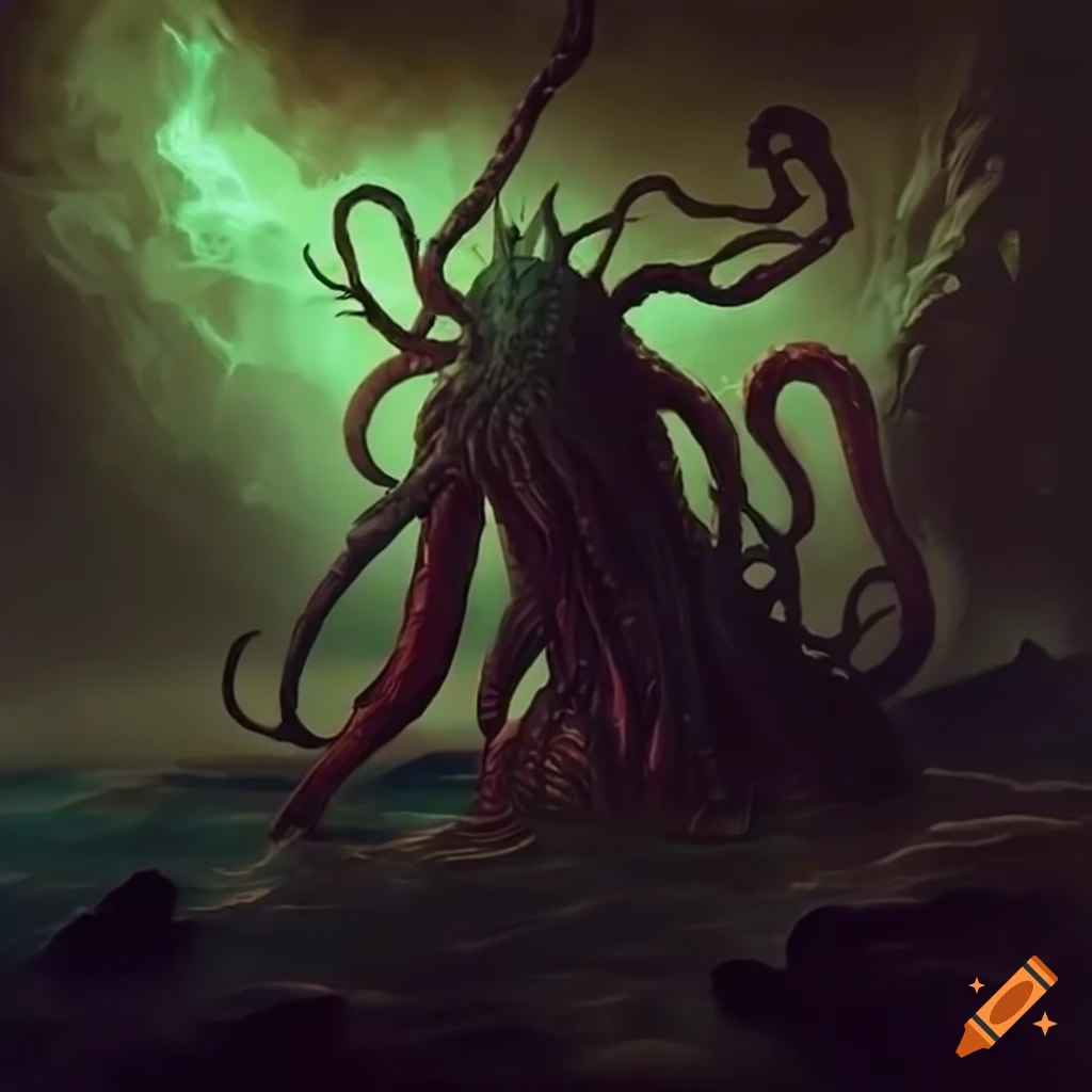 Cthulhu rising from the ocean