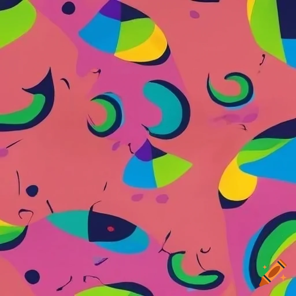 Vibrant miro butterfly pattern for textiles