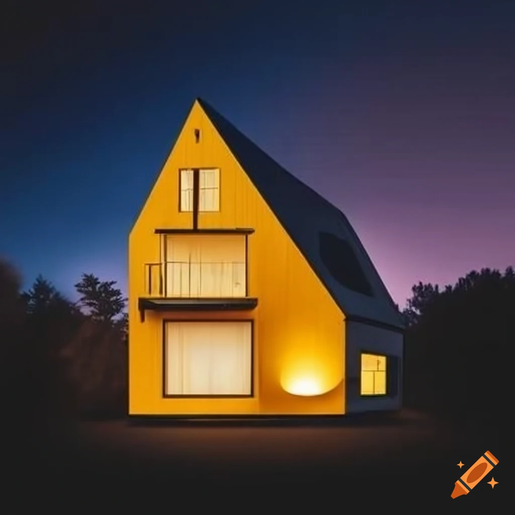 A bluetooth house with a yellow roof