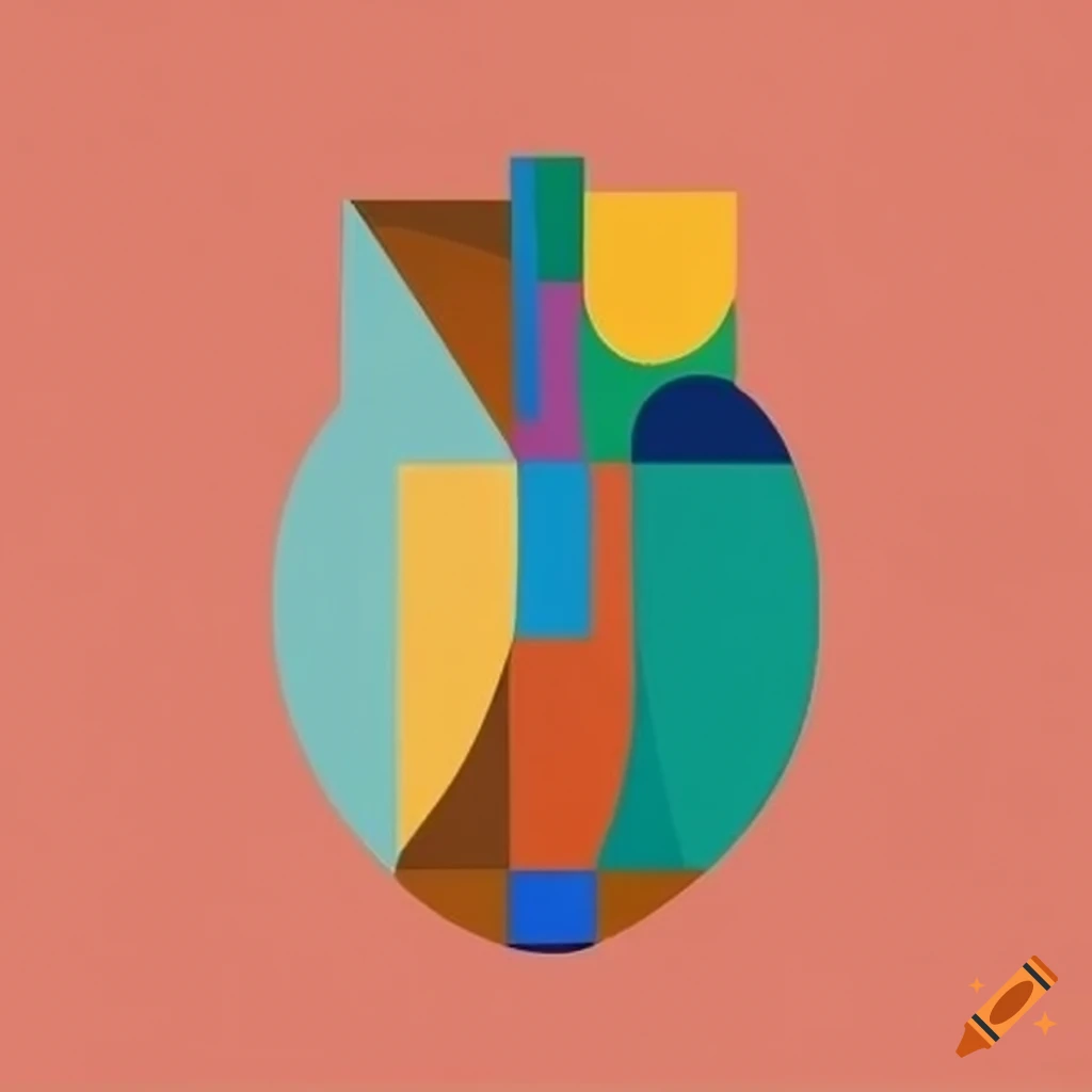 Picasso type art work with stong colors and geometric shapes, wall-to ...