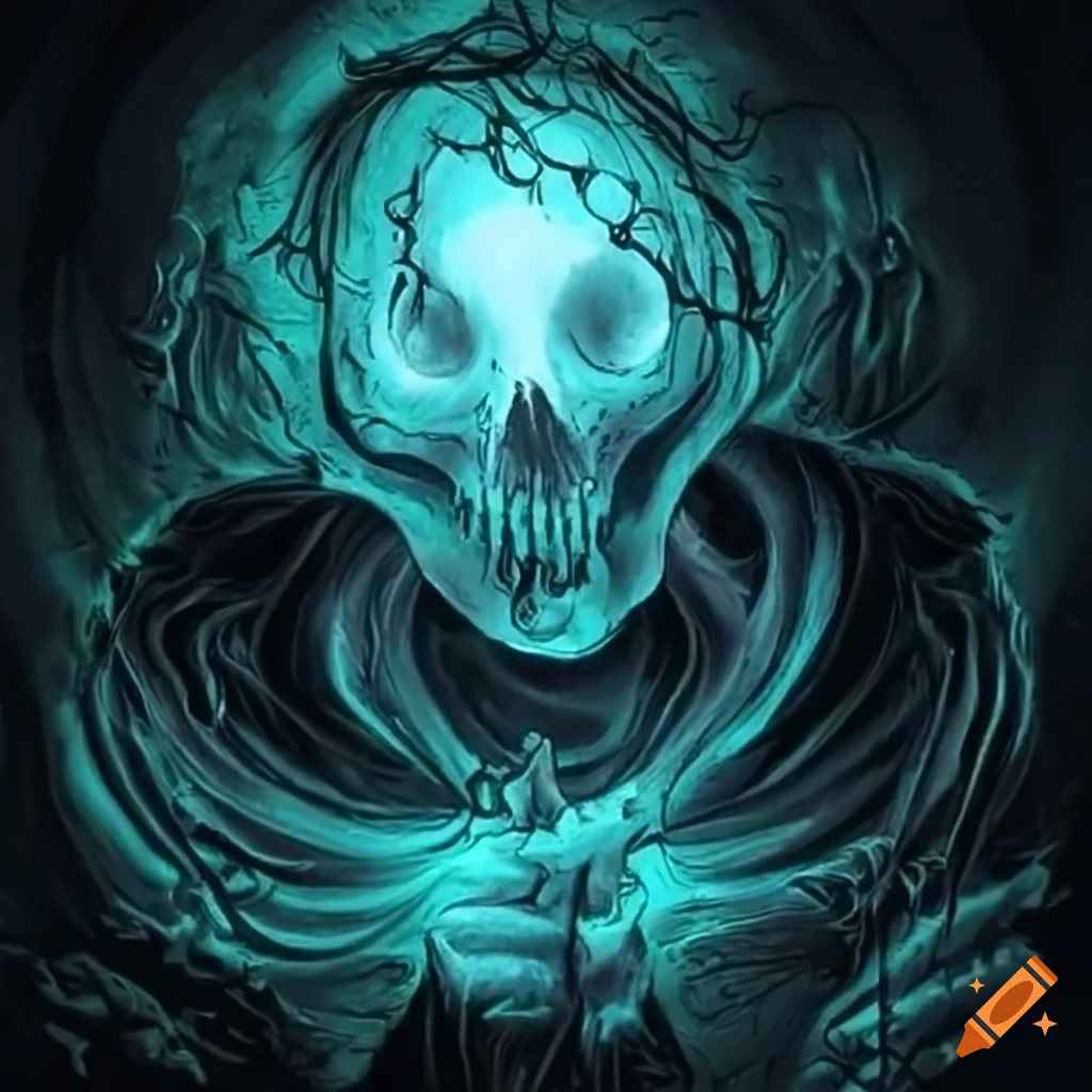 Blue-green deathbolt spell