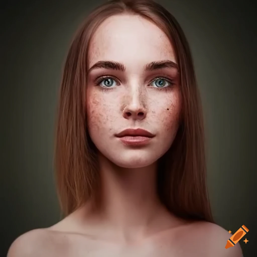 Beautiful young woman very light freckles on Craiyon