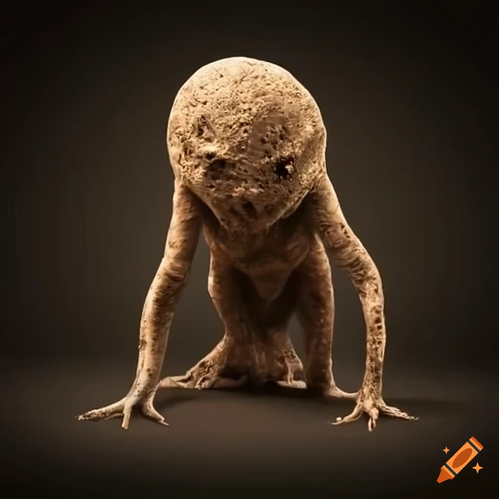 Whole person of an earth creature composed of dirt on Craiyon