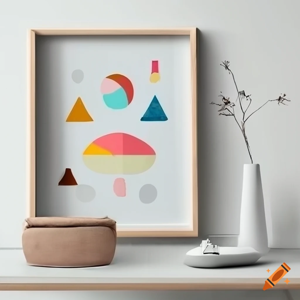 Nursery print inspired by ai. geometric shapes. vibrant colors