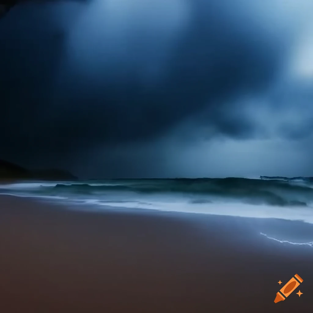 Thunder storm beach