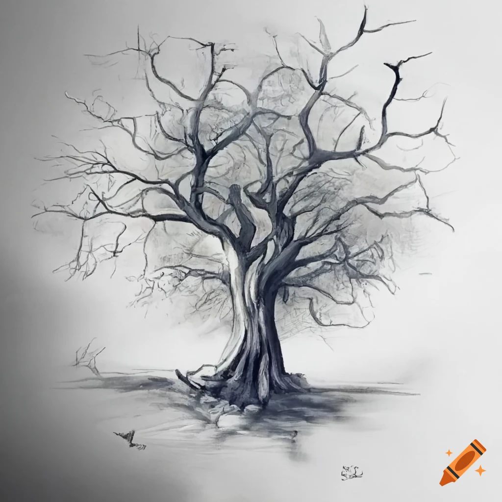 A mystical tree inspired by beskiński's artwork