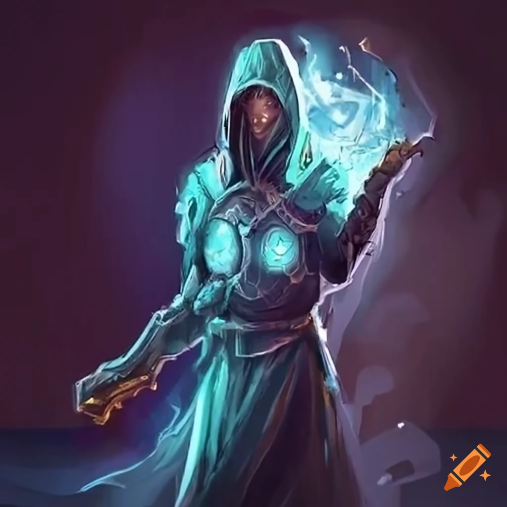 A futuristic mage casting spells with a smartphone on Craiyon