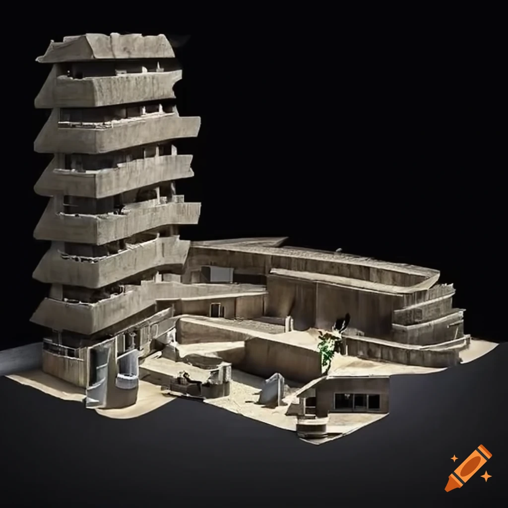 Eco brutalist building