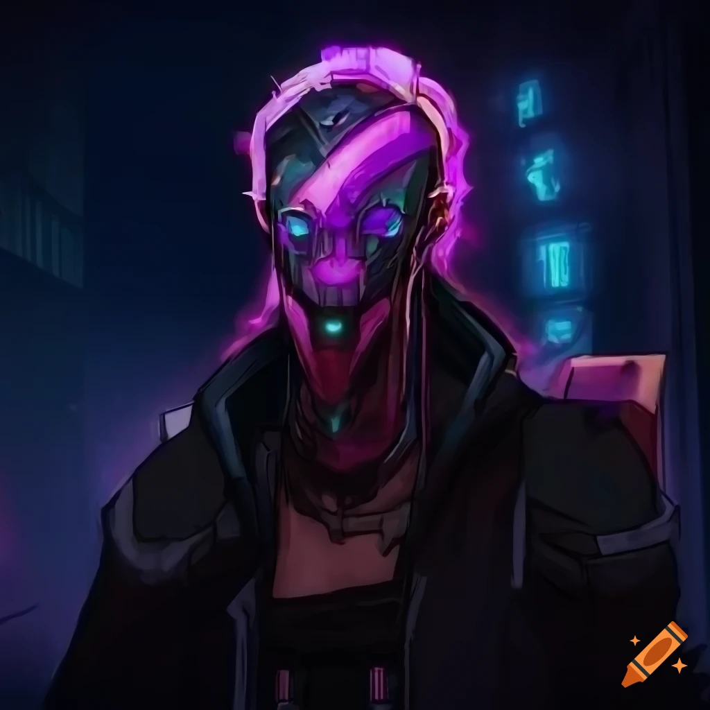 Some cyberpunk energy technomancer style hero on Craiyon
