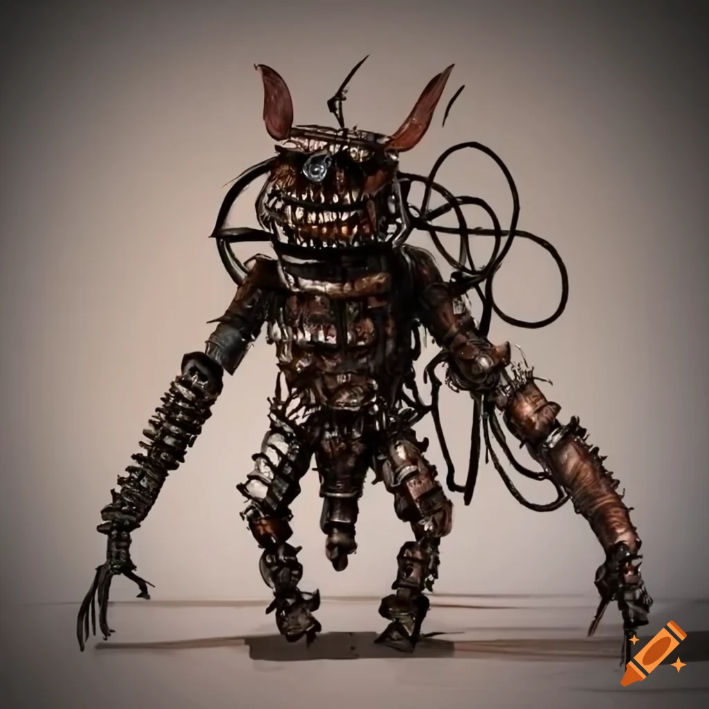 Moth, animatronic made of scrap metal realistic on Craiyon