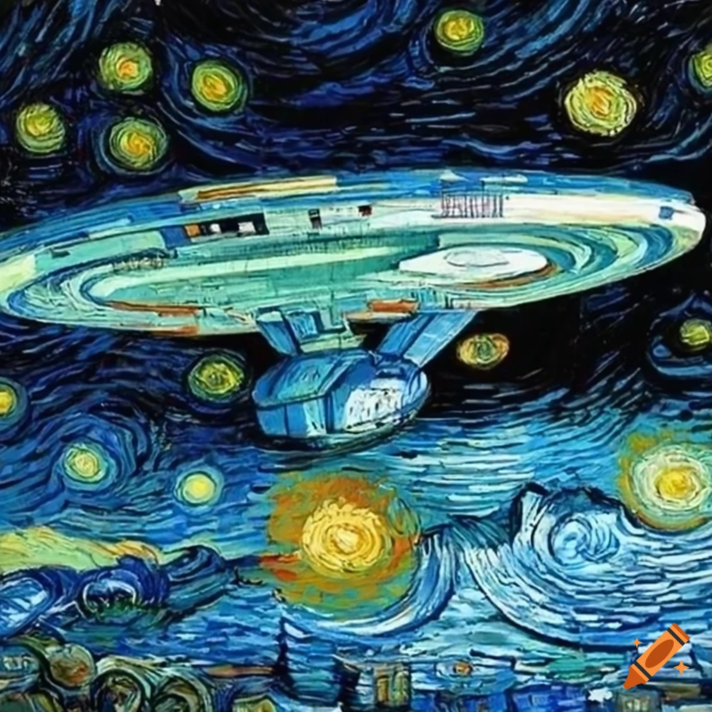 A unique interpretation of the starship enterprise by vincent van gogh ...