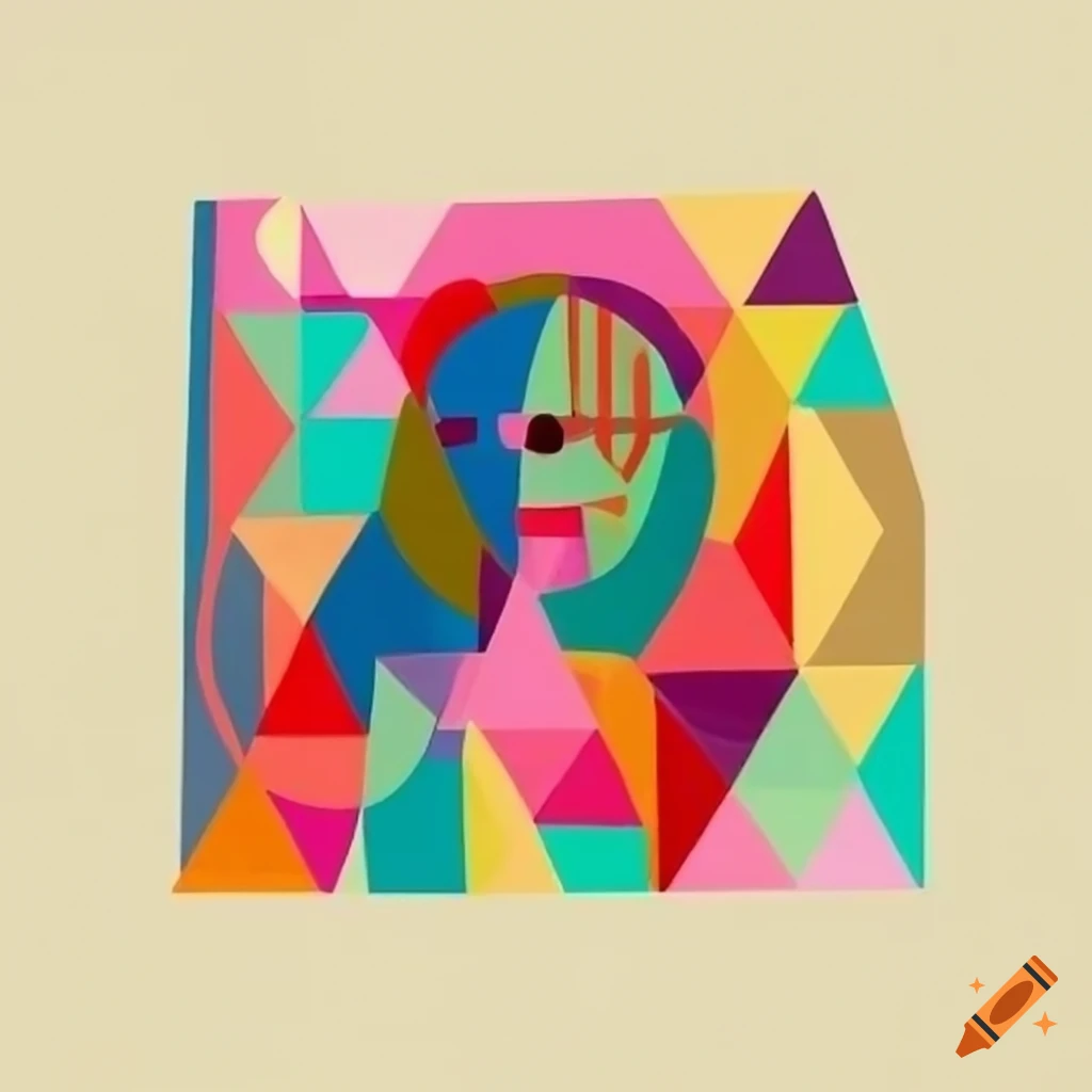 Picasso type art work with stong colors and geometric shapes on Craiyon
