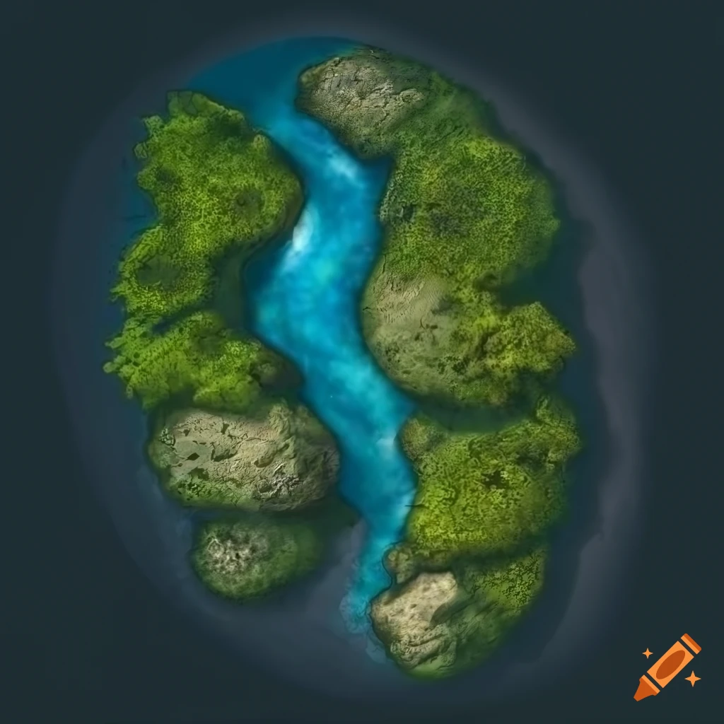 D&d map highlighting key locations and landmarks fantasy map from above ...