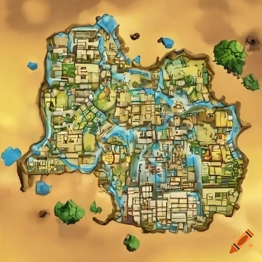 Map of the city for board game