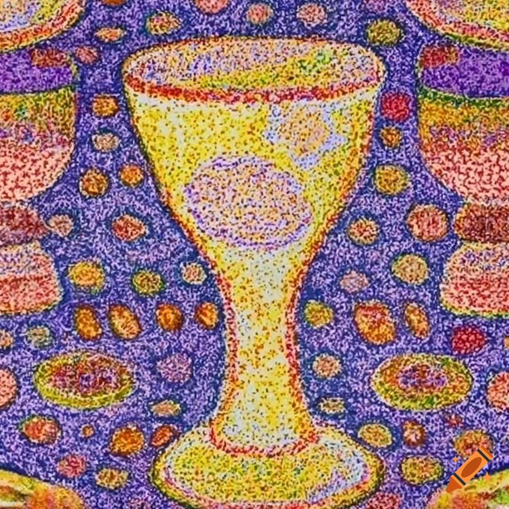 Grail. Pointillism, inspired by Georges Seurat. Golden Yellow: #FFD700 ...